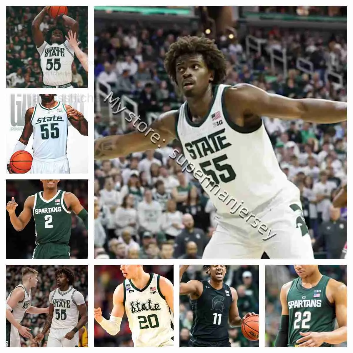 MSUCollege Basketball Sleeveless Coen Carr #3XL, Kohler #55, Fears Jr ...