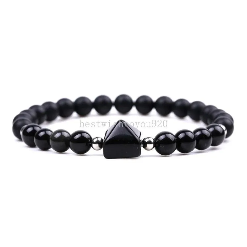 Matte Onyx 6MM Stone Bead Bracelet for Men and Women with Drawstring ...