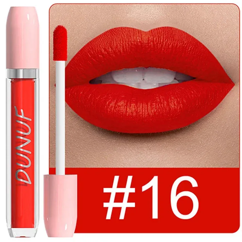 Velvet Matte Liquid Lipstick Waterproof Red Matte Lip Gloss Long ...