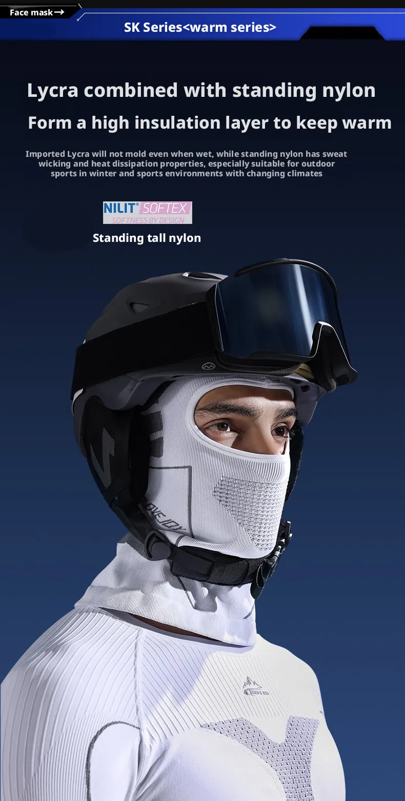 Black & Gray Windproof Balaclava Full Face Mask Breathable Lycra ...