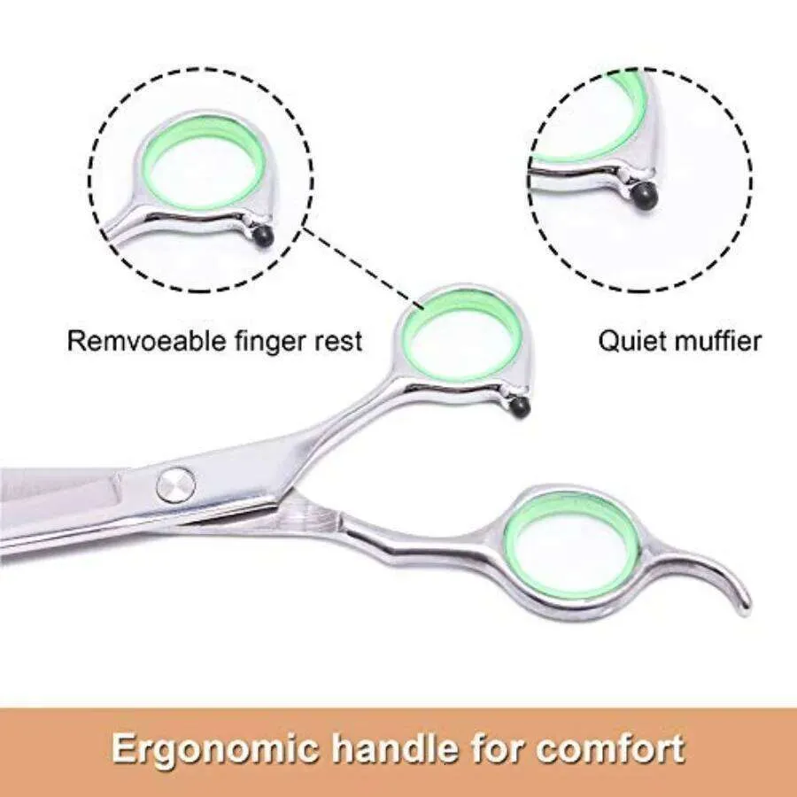 Pet Professional Cat Grooming Shears Stainless Steel Curved Scissors ...
