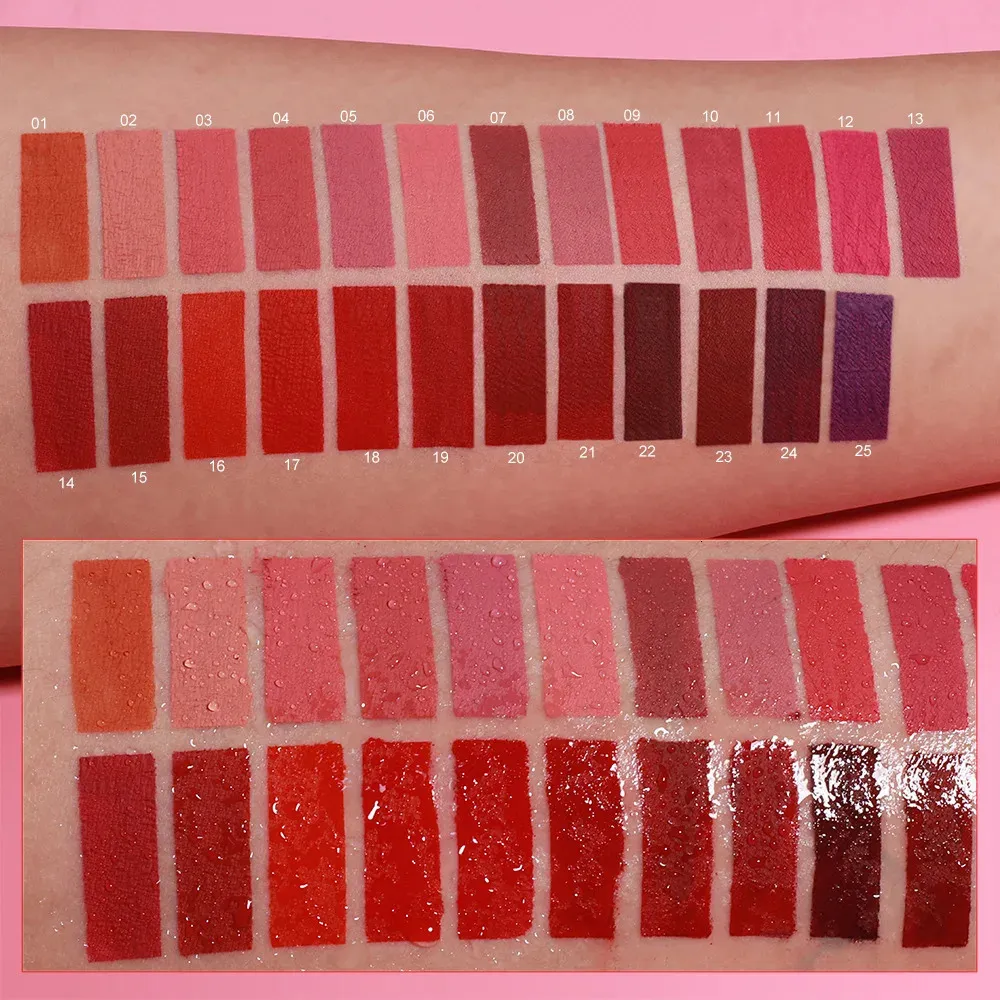 Velvet Matte Liquid Lipstick Waterproof Red Matte Lip Gloss Long ...