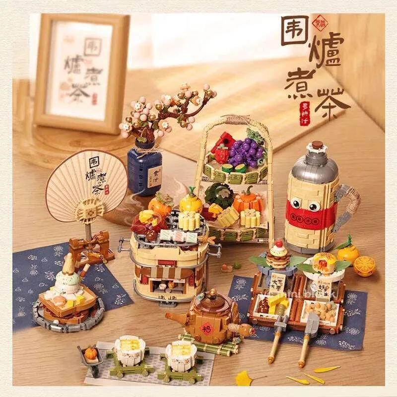 Loz Stove Cooking Tea Dessert Food Building Block Toys Plastic Mini ...