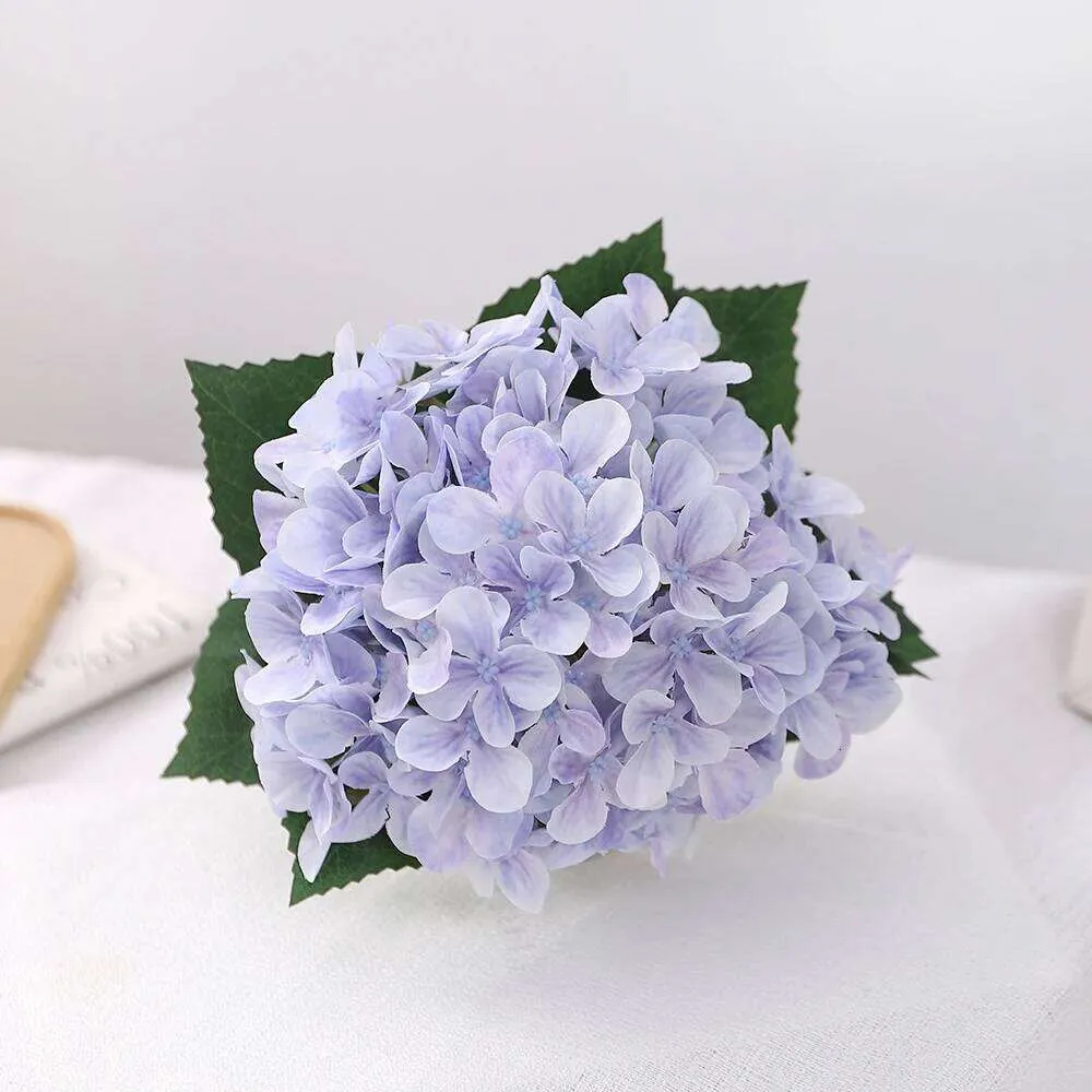 Hydrangea Artificial Flower Bouquet 15.35 in Plastic Resin Desktop ...