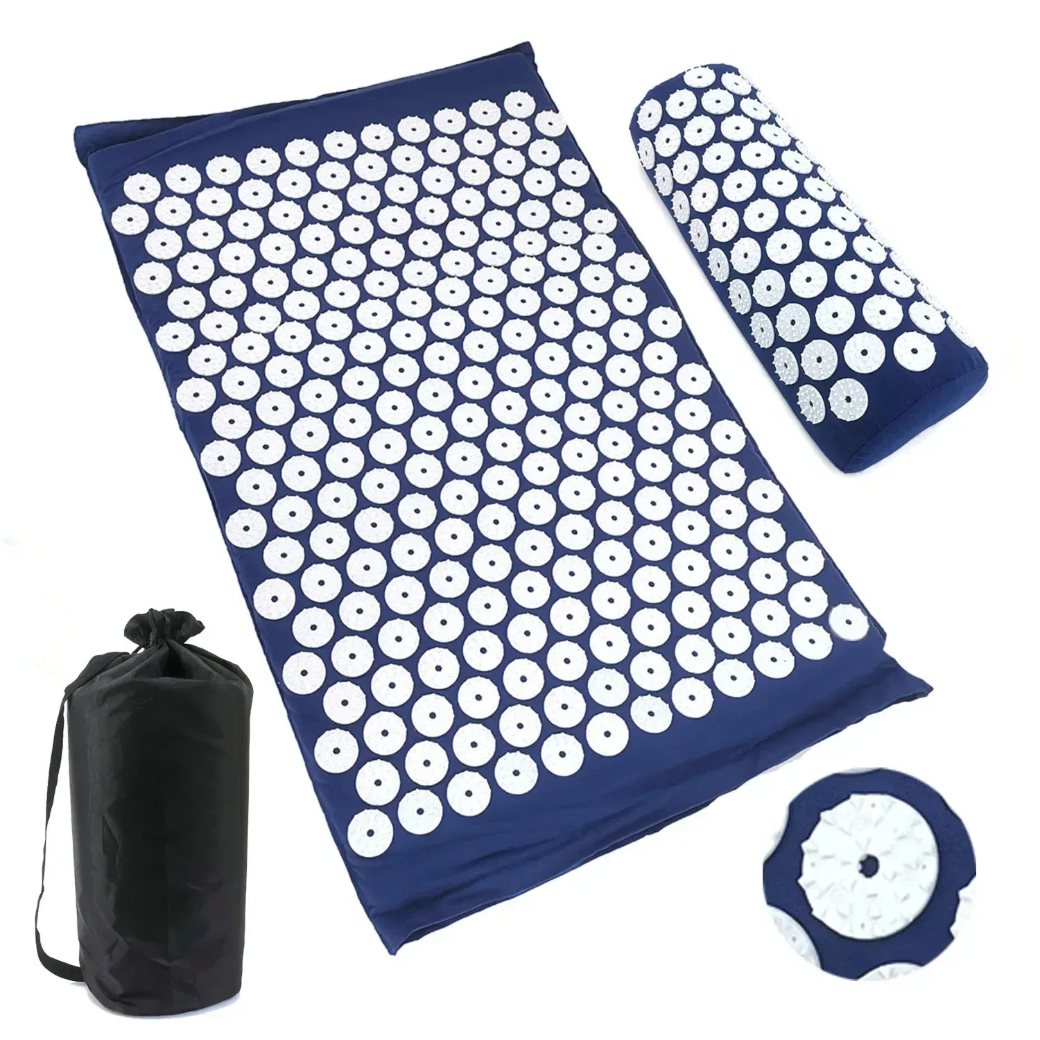 Acupressure Mat and Pillow Set Bone Shape Nonwoven Fabric for Body Pain ...