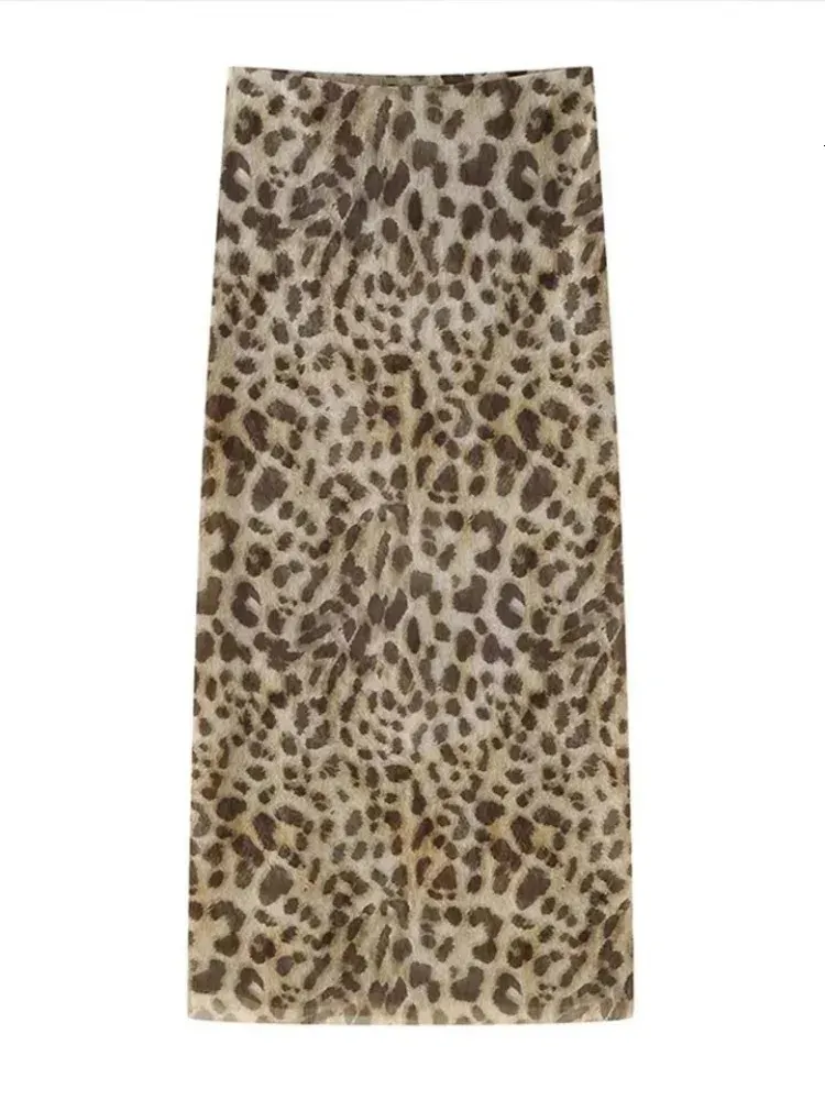 Womens sleeveless acetate knit two-piece leopard print top and high ...