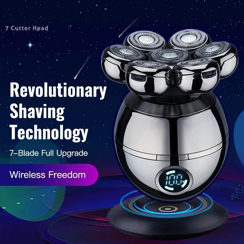 7D Floating Cutter Electric Shaver Head Base Rechargeable Stainless ...