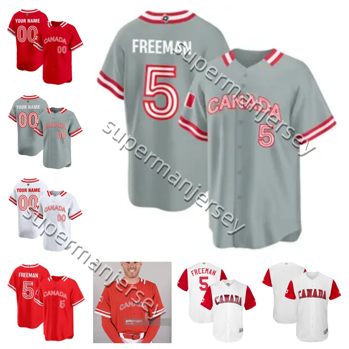 Team Canada 2026 WBC Jersey World Baseball Classic Freddie Freeman Otto ...