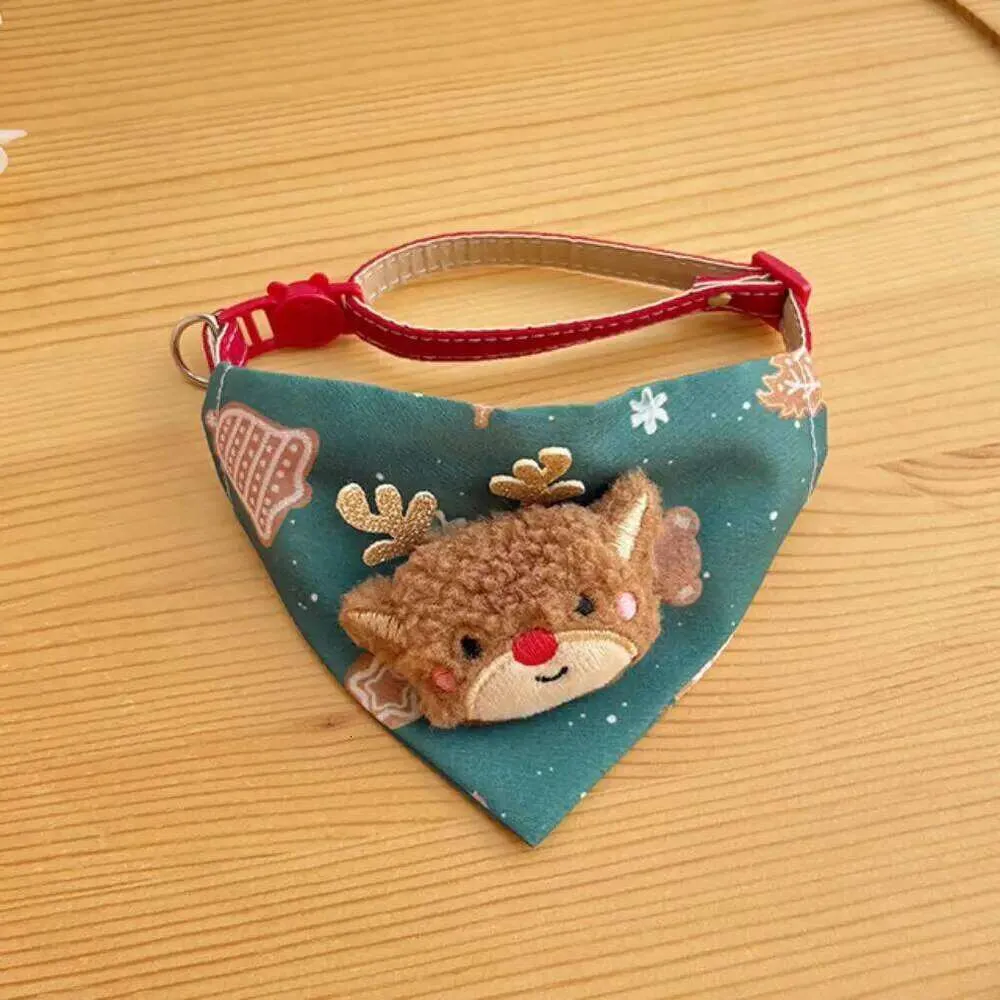 Triangle Scarf Cute Cat Dog Neck Collar Red Elk Leather Cotton Nylon ...