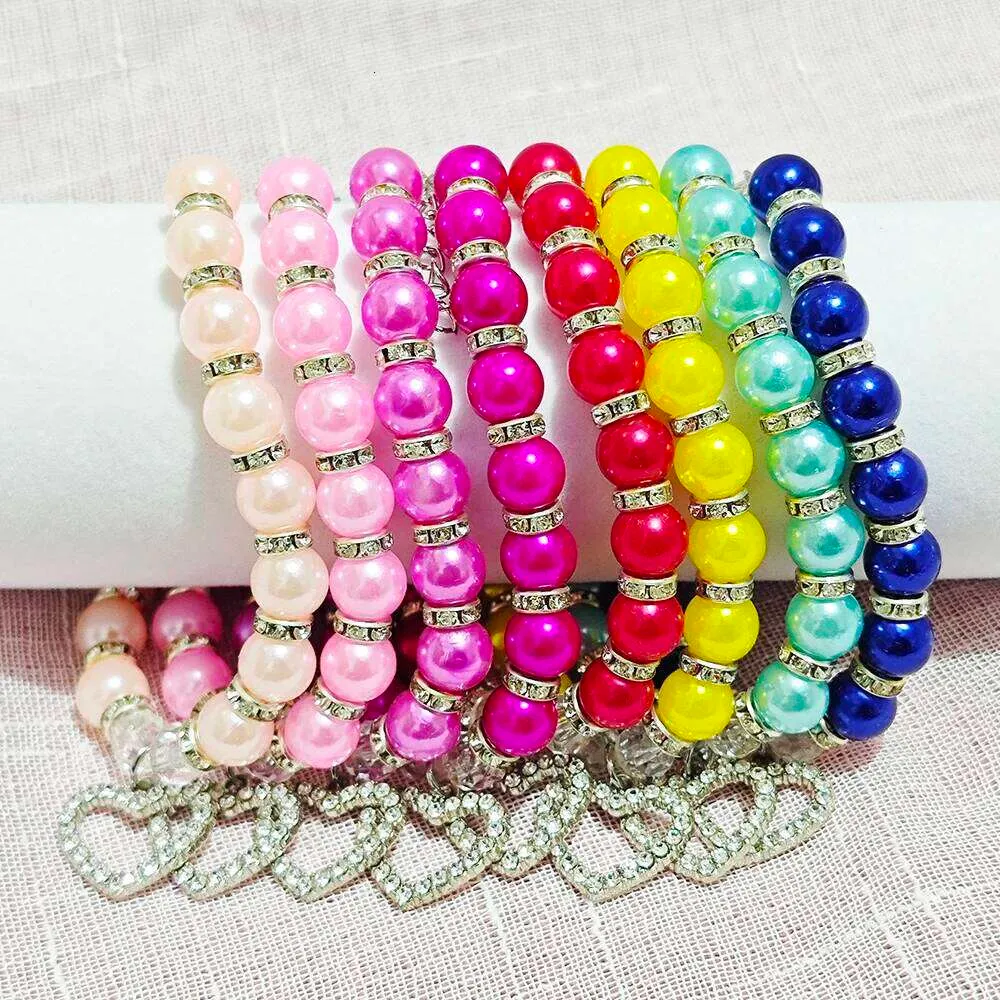 Pet Pearl Necklace with Heart-shaped Rhinestone Pendant Adjustable Cat ...