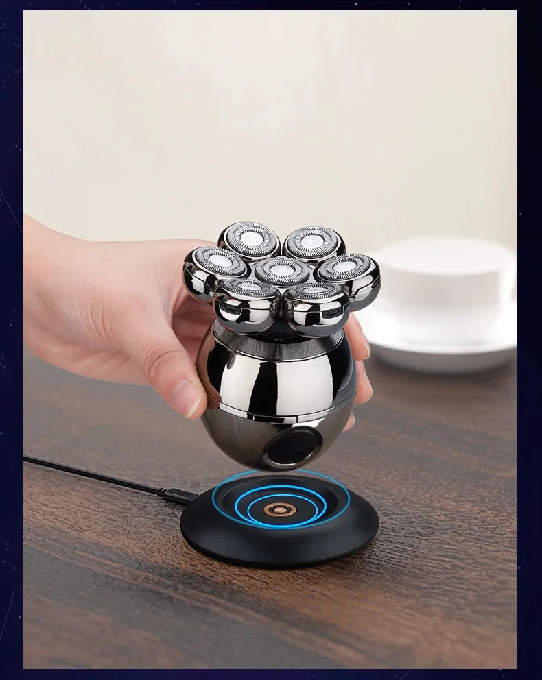 7D Floating Cutter Electric Shaver Head Base Rechargeable Stainless ...