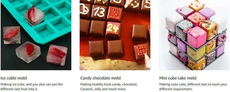 Square Candy Caramel Silicone Mold Ice Cube Tray Chocolate Truffles ...