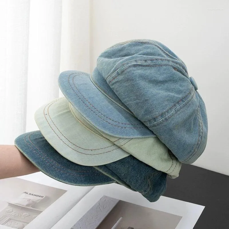 Vintage Octagonal Cotton Beret Hat for Women with Fitted Strap, Spring ...