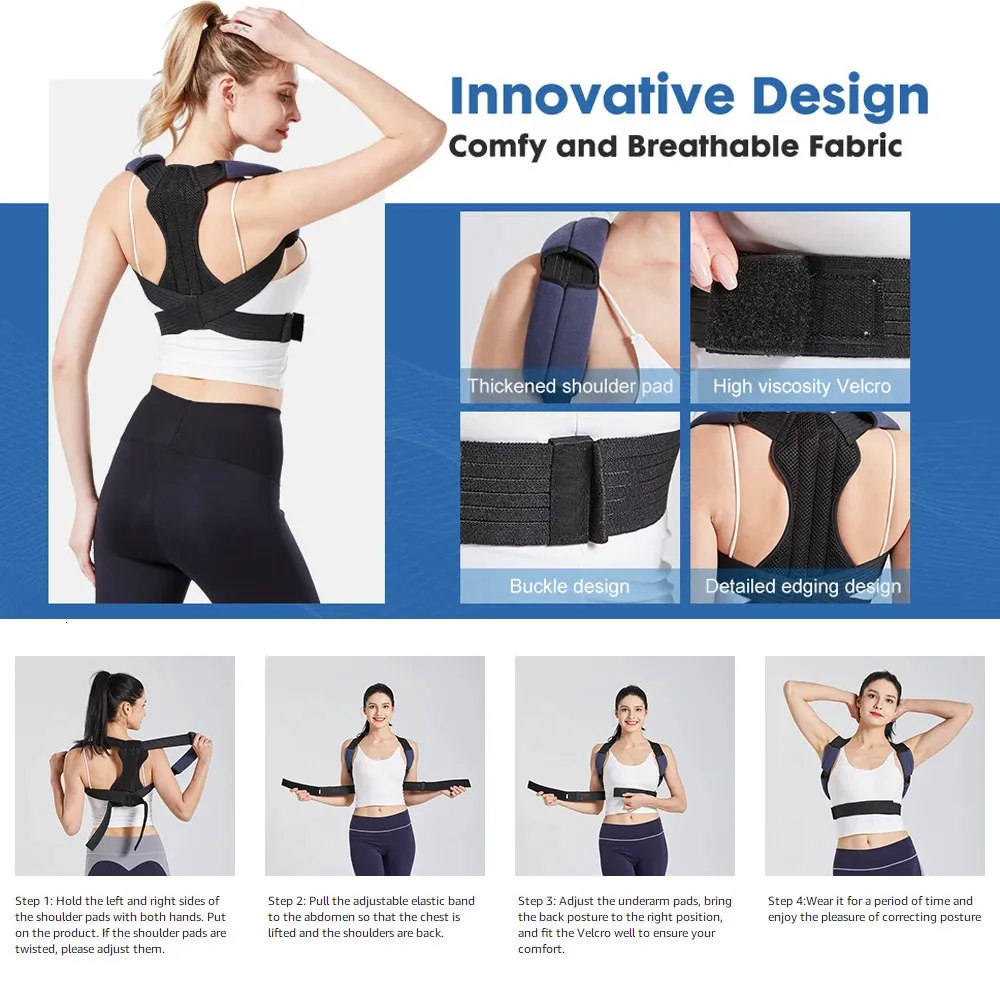 Posture Corrector Back Brace for Men and Women with Adjustable ...