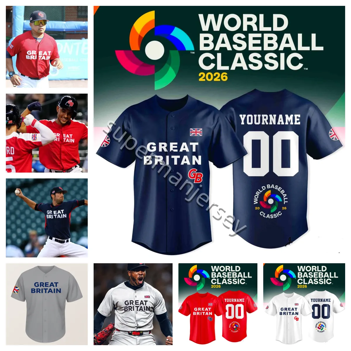 Team Great Britain World Baseball Classic Jersey Donovan Benoit Matt ...