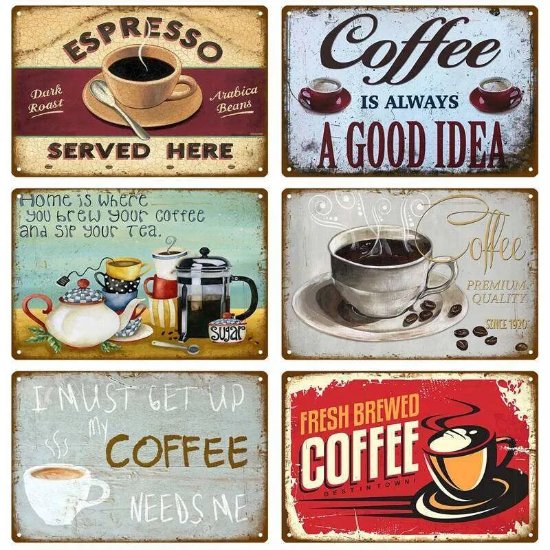 Decor Coffee Vintage Tin Sign Metal Wall Art For... From Demetrio80, $7 ...