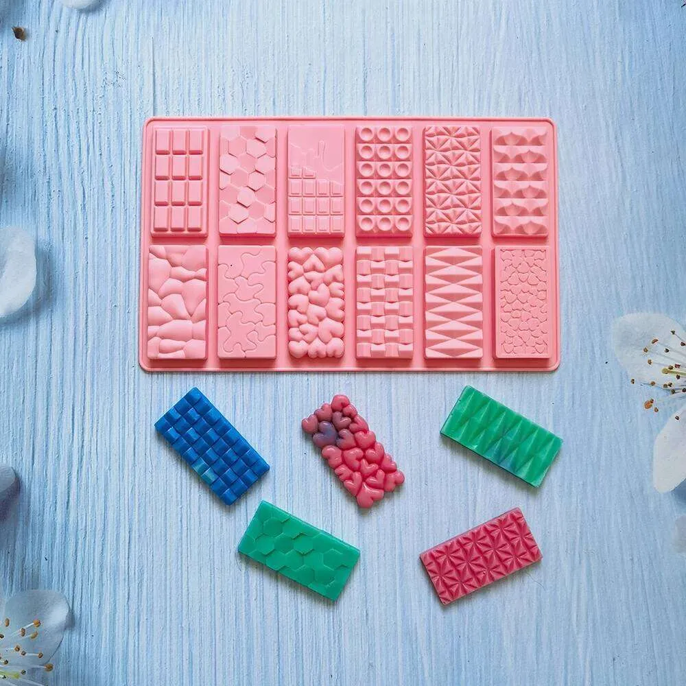 Silicone Chocolate Mold 12-Cavity Break Apart Protein Candy Biscuit ...