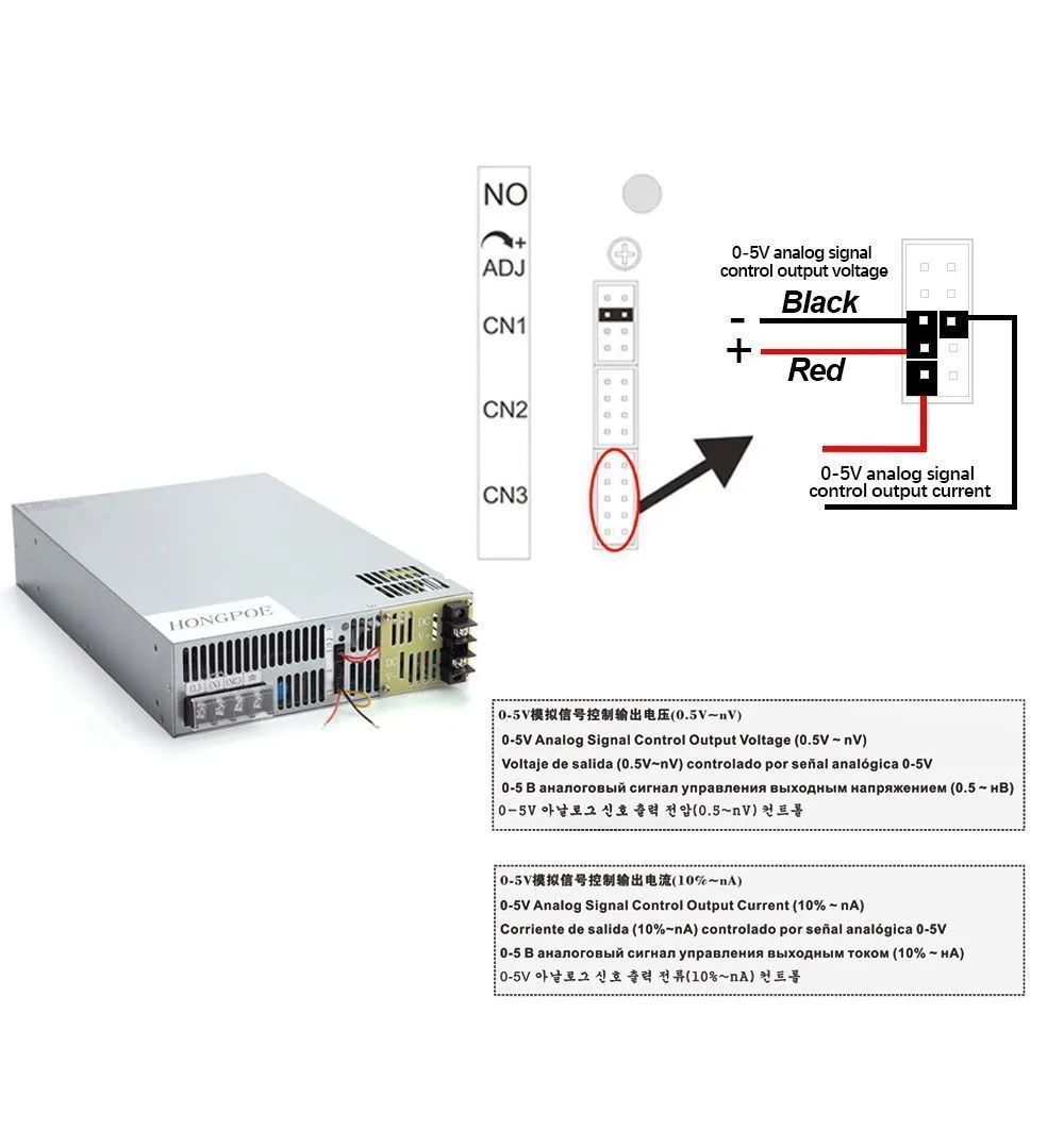 3500W 250V 14A Adjustable AC-DC Power Supply with 0-5V Analog Signal ...