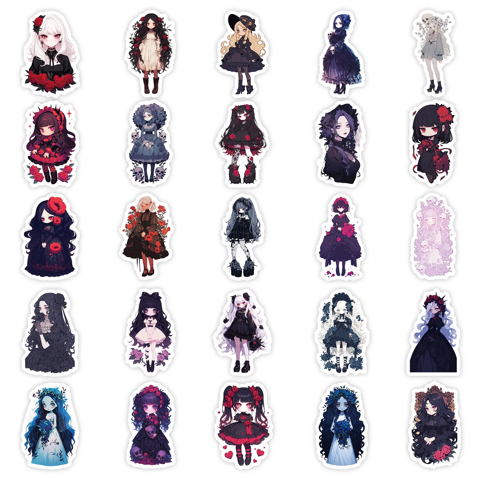 Dark Gothic Lolita Cartoon Graffiti Stickers 1.57-2.76 in PVC Vinyl Mix ...