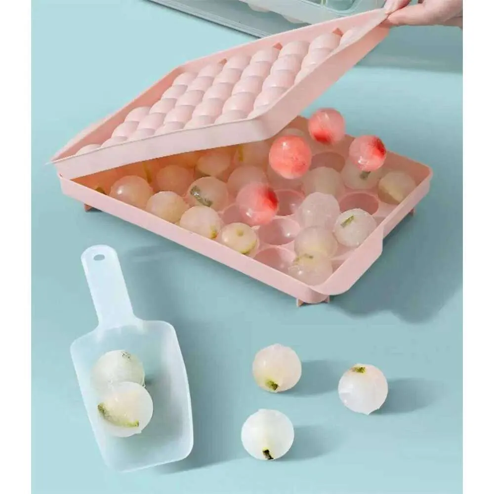 Spherical Ice Cube Mold with Lid Silicone Rubber Round Ice Ball Maker ...