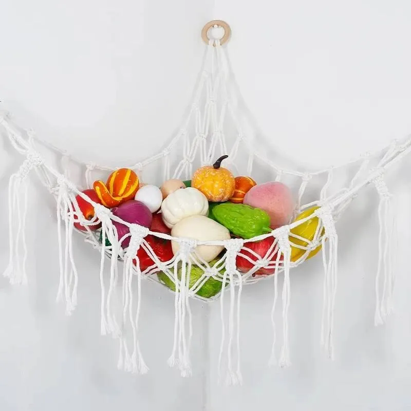 Stuffed Toy Net Hammock Triangular Handwoven Cotton Rope Wall Storage ...