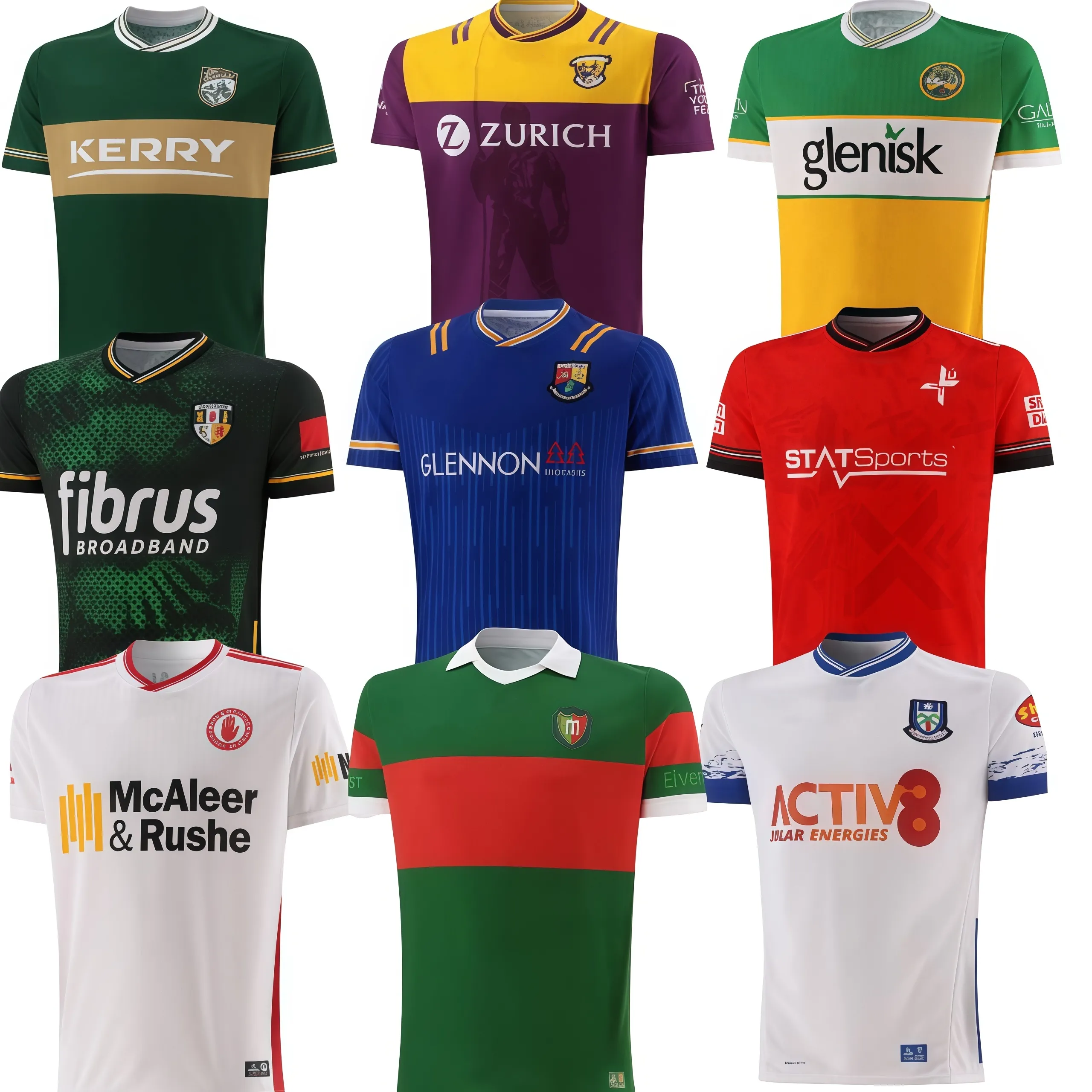 GAA Rugby Jerseys 2025 Mens & Kids Club Kits For Louth, Antrim, Laois ...