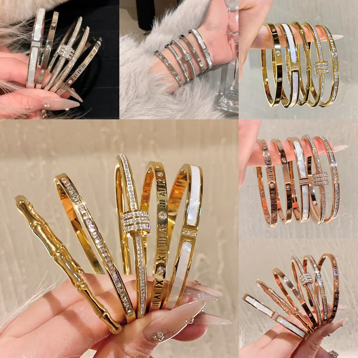 Stylish Waterproof Titanium Steel Stackable Bangles... From ...