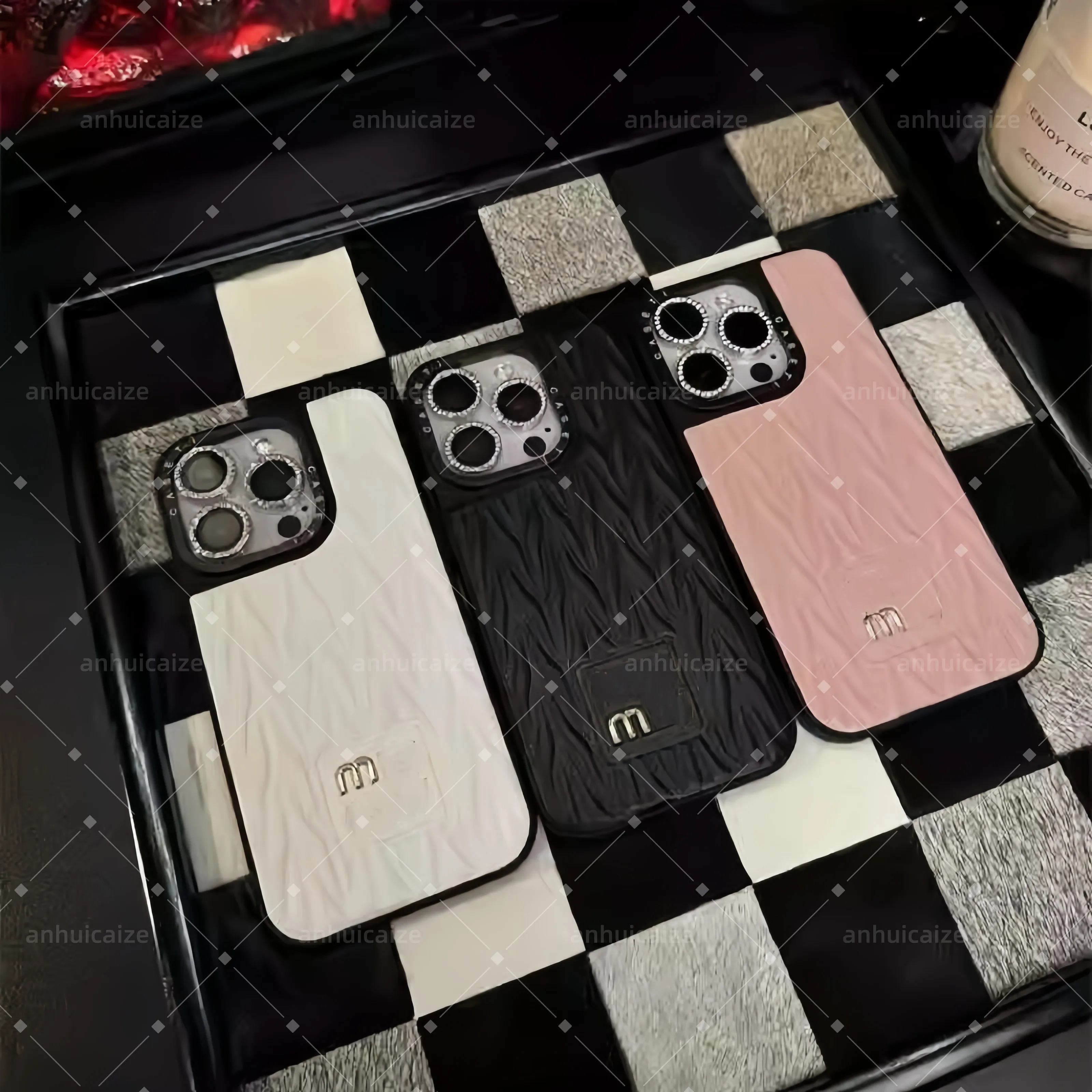 Designer Hybrid Leather Phone Cases with Artificial Diamond Decorations ...