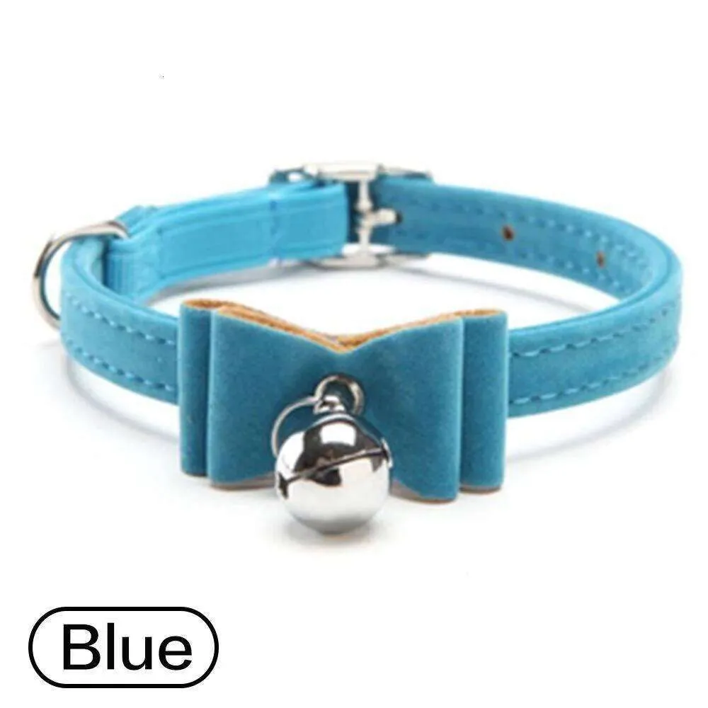 Adjustable Cat Collar Velvet Bow Tie Safety Elastic Bell Canvas Buckle ...