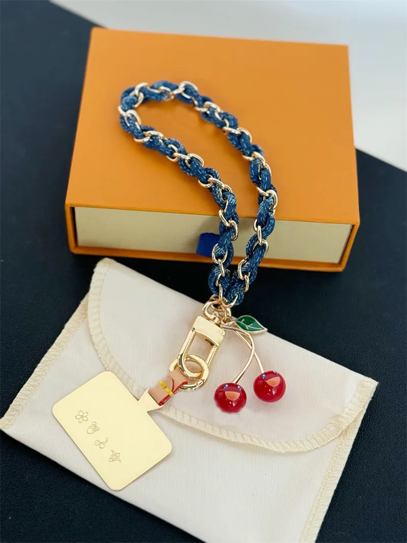 Designer Metal Keychains For Women And Men Cherry Denim Bracelet ...