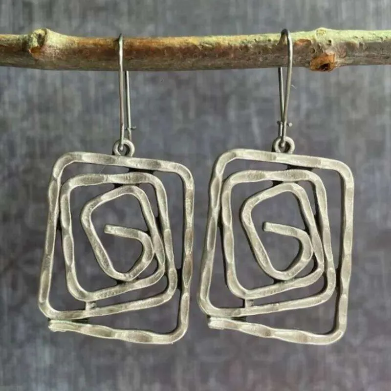 Vintage Sterling Silver Spiral Shape 18K Gold Plated Dangle Earrings ...