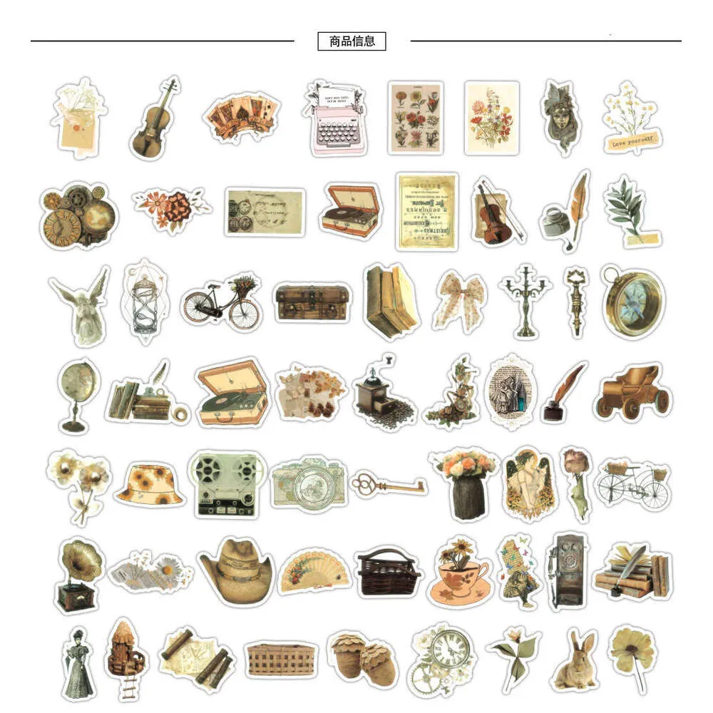 60 Sheets Plush Material Waterproof Retro Style Graffiti Stickers for ...