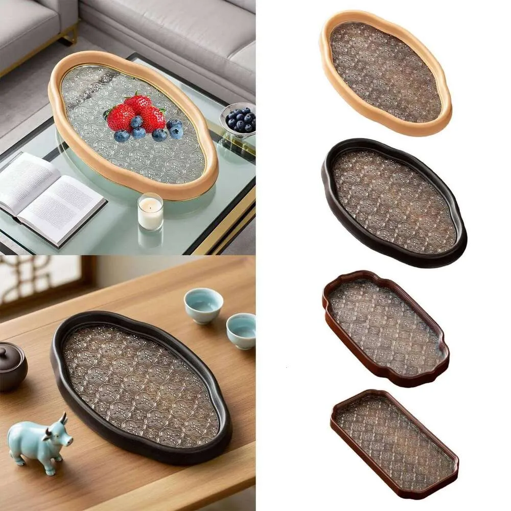 Dining Table Organizer Tray Ceramic Desktop Circle Decorative Tray for ...
