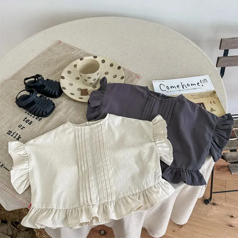 Deer Jonmi 2026 Summer Korean Style Baby Girls Cotton Ruffles Blouses ...