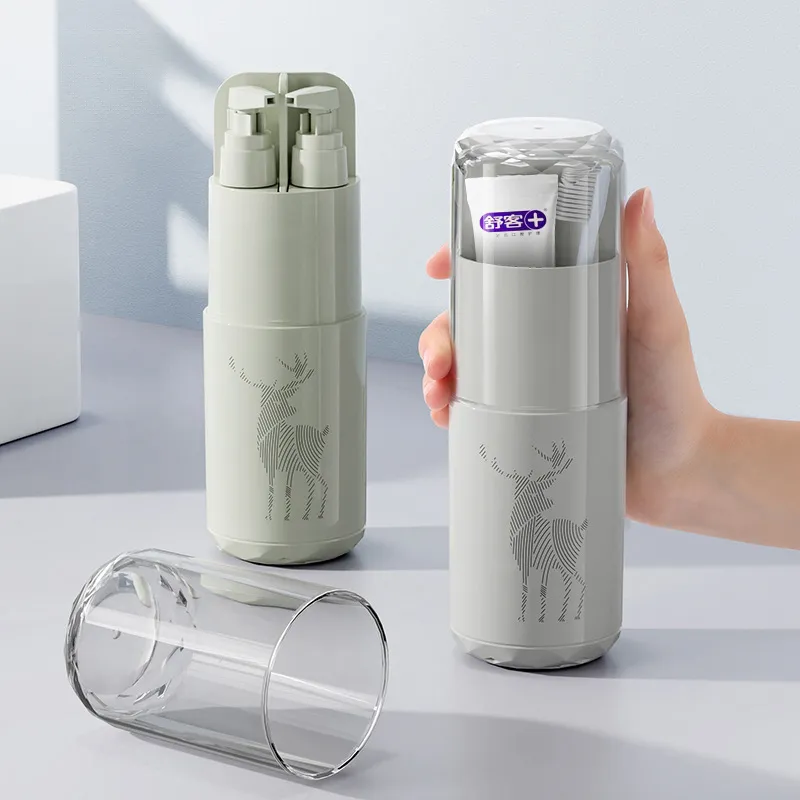 Yilv Eight in One Portable Toilet Set with Toothpaste Dispensing Bottle ...