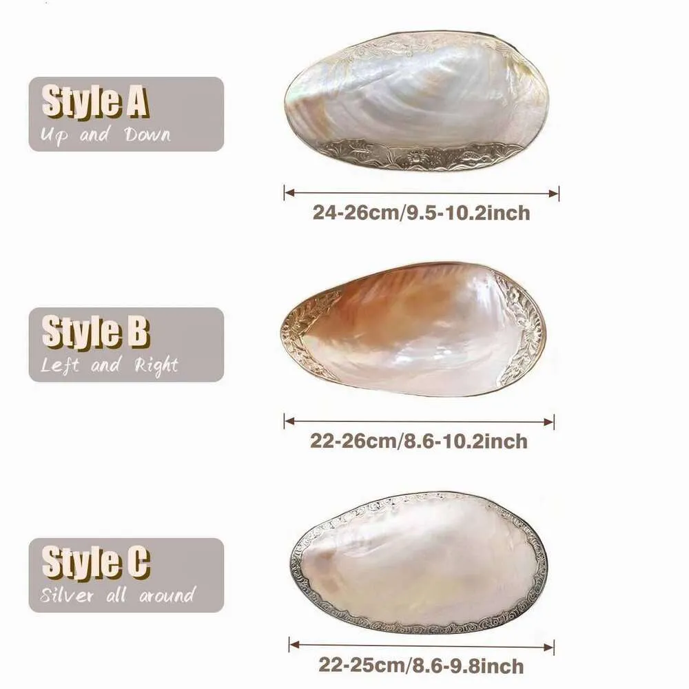 Large Vintage Silver Edge Shell Tray 9.45 in 24 cm, Jewelry Display ...