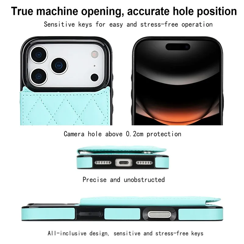 Luxury Faux Leather Wallet Case for iPhone 17 and 14 Pro Max Plus with ...