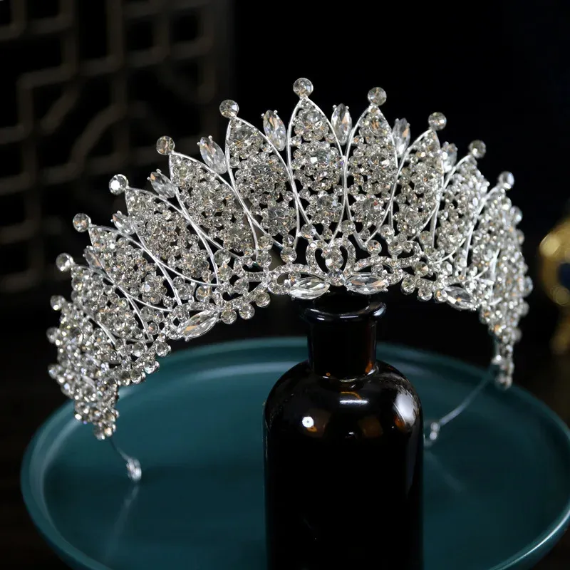 Baroque Handmade Crystal Bridal Tiaras Cubic Zircon Crown Rhinestone ...