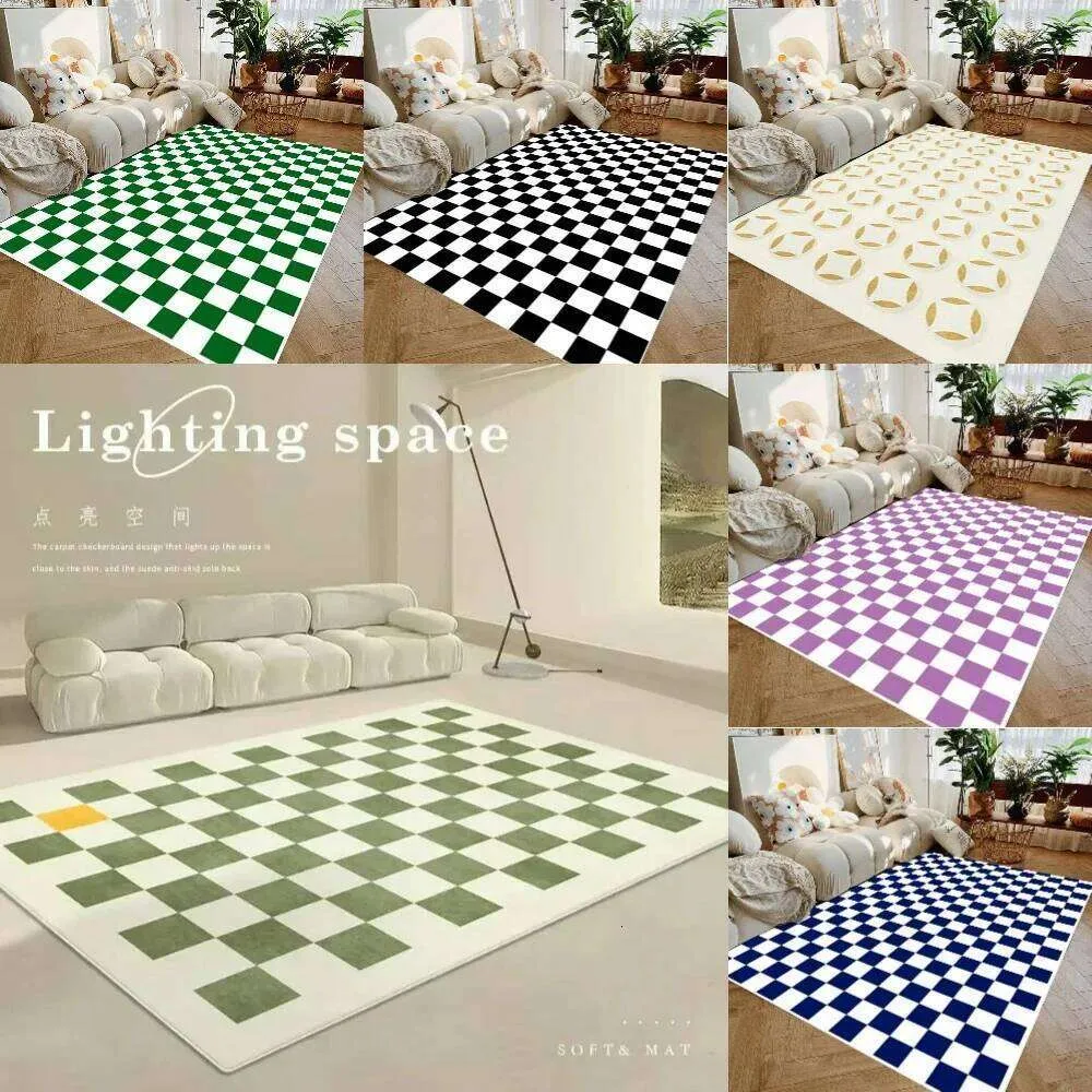 Color Checkerboard Plaid Carpet Large Washable Rug for Bedroom Decor ...