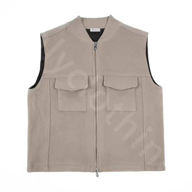 Wool Blend Zipper Vest for Men and Women, 53% Wool, Stand Collar ...