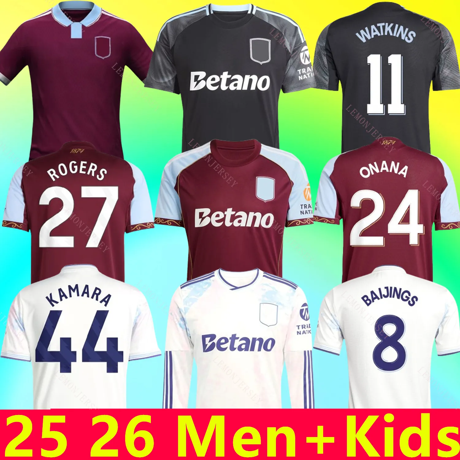 Aston Villa Men's Soccer Kits ROGERS ONANA, GK... From Lemonjersey, $13 ...