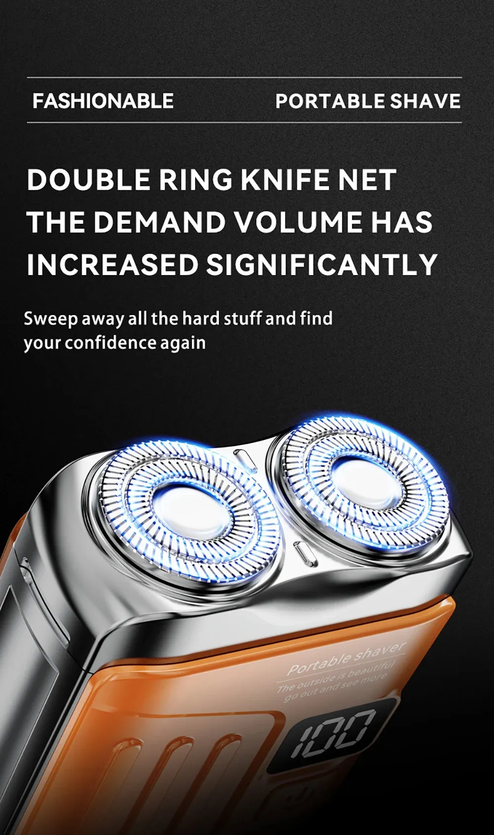 Electric Shaver Men Beard Trimmer Wet Dry Use Dual Blades Razor USB ...