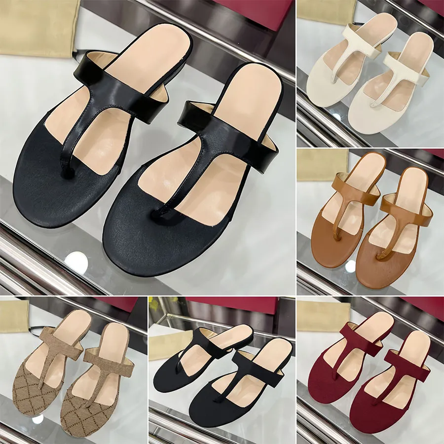 New Designer Flip Flops Genuine Leather Denim Flat Sandals Classic ...