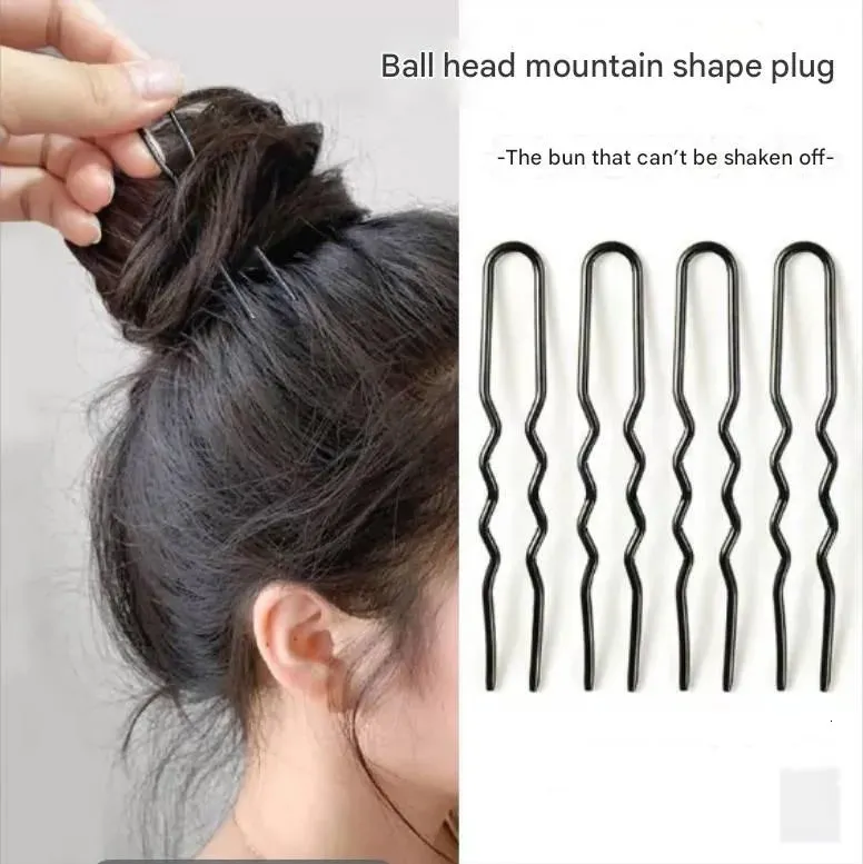 5/6/7 cm U-Shaped Black Metal Hair Clips Bobby Pin Barrette for Bridal ...