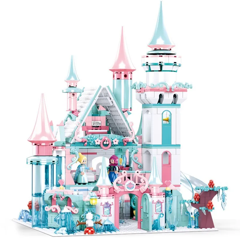 Ice and Snow Castle Building Blocks Deluxe Gift Box - Unisex Plastic ...