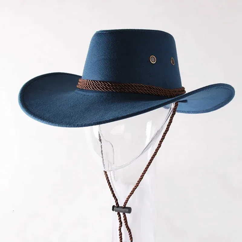 Western Cowboy Hat Silk Wide Brim Sun Protection Outdoor Hat for Riding ...