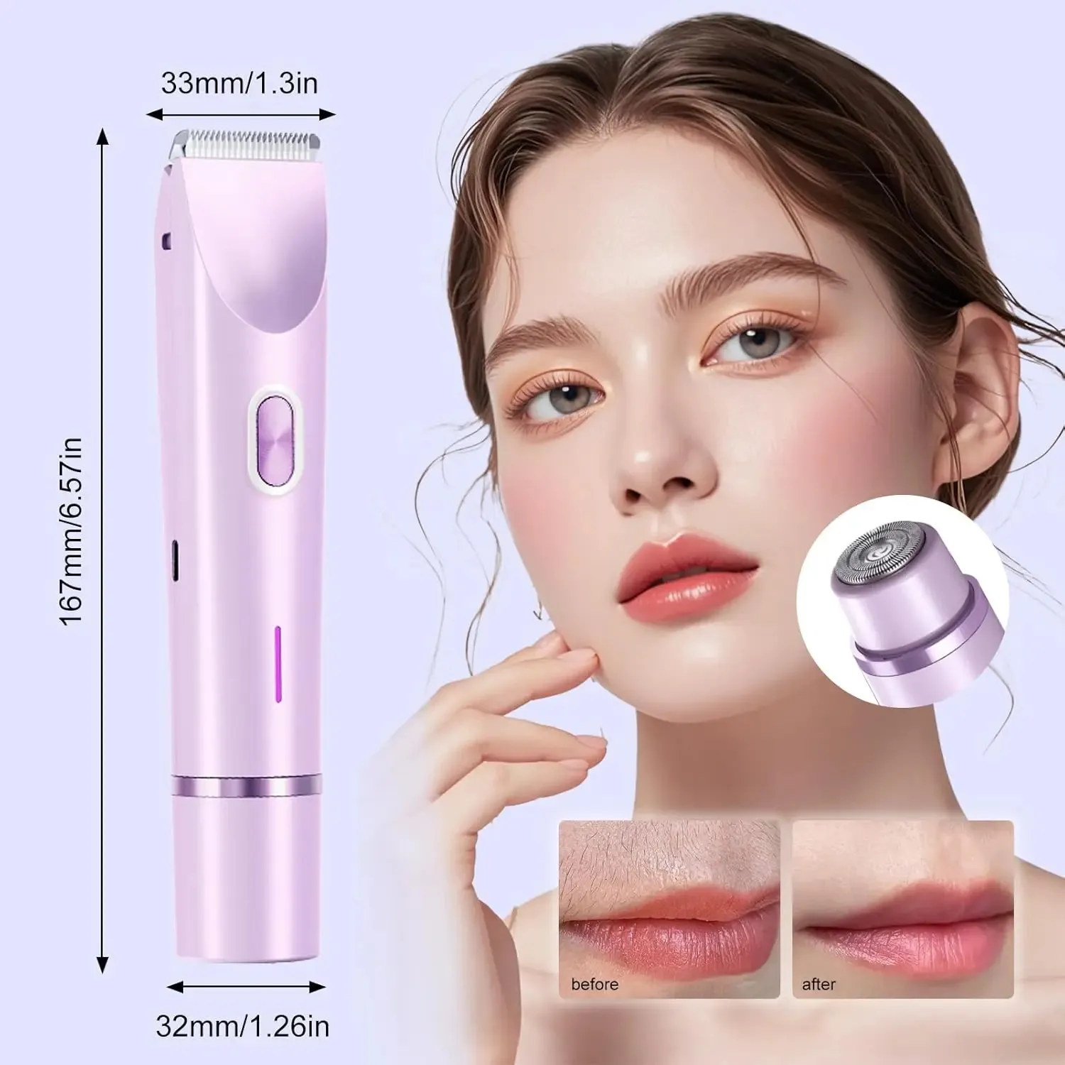 Electric Razor for Women Body Epilator Bikini Trimmer with Wax Shaving ...