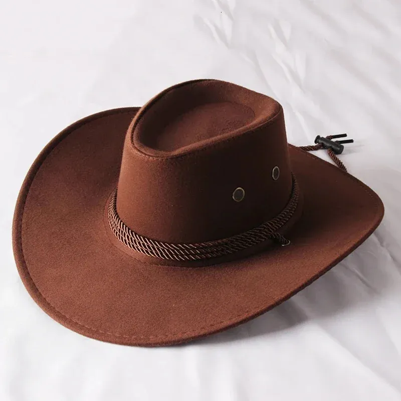 Western Cowboy Hat Silk Wide Brim Sun Protection Outdoor Hat for Riding ...