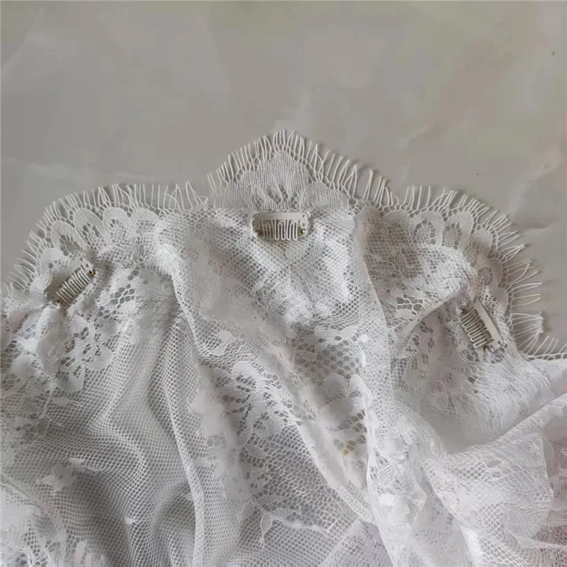 Soft Lace Mantilla Wedding Veil Floral Lace Bridal Accessory Off White ...