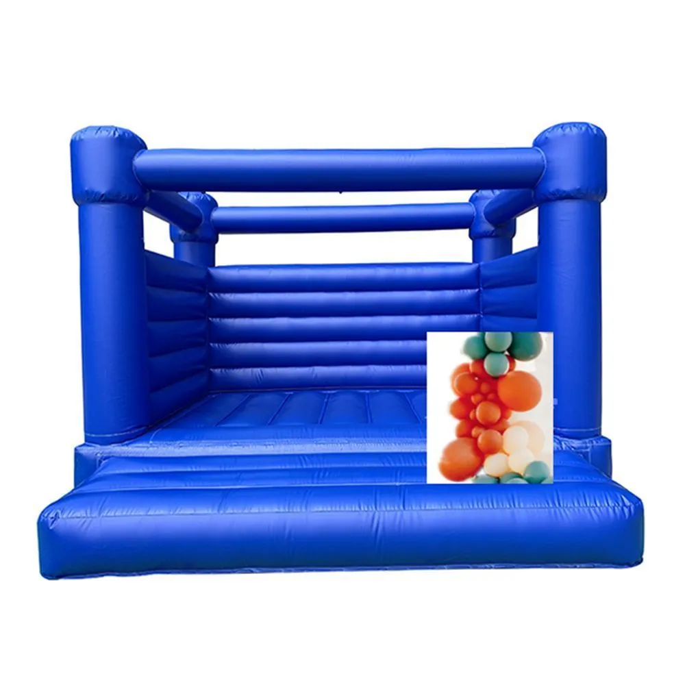 Outdoor Inflatable Bounce House 15x13.2ft 4.5x4m PVC Blue Bouncy Castle ...